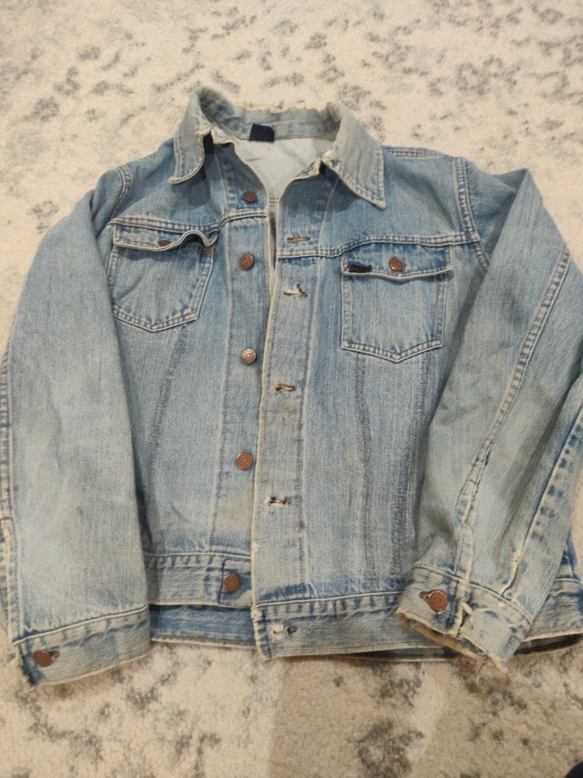 VTG '70's Sears Roebuck Black Label Denim Button Up J… - Gem