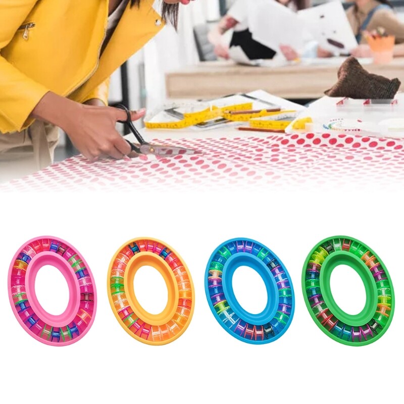Empty Round Bobbin Holder Plastic Bobbin Storage for Case Sewing ...