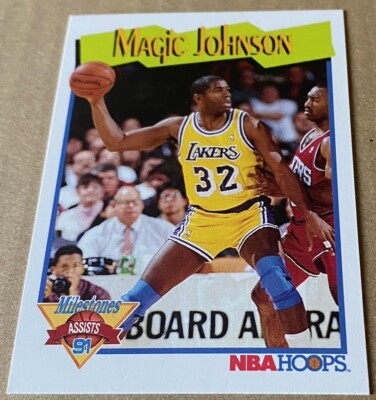 MAGIC JOHNSON HOF 1991-92 NBA HOOPS MILESTONE Card #316 NM-MT Condition ...