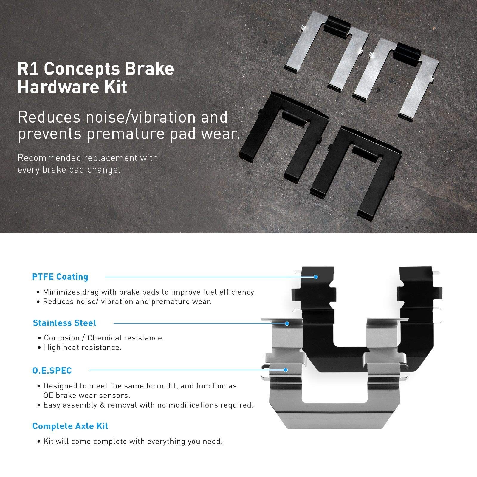 R1 Concepts Front Rear Brakes and Rotors Kit |Front Rear Brake Pads ...