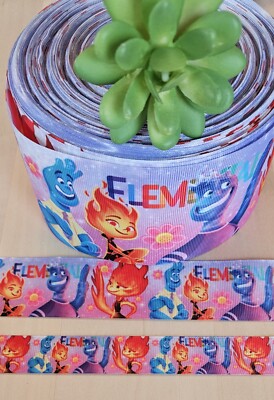 7/8, 1.5 & 3"(1 YD) Disney's Elemental Movie Ribbon Ember Lumen Wade ...
