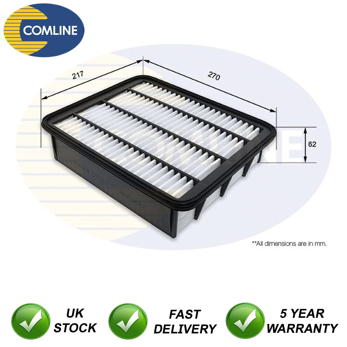 Air Filter Comline Fits Toyota Land Cruiser Prado 2015- 2.8 D ...