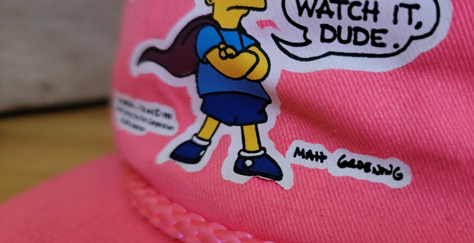 RARE Vintage 1990 Hot Pink Simpsons Bart Bartman Aven… - Gem