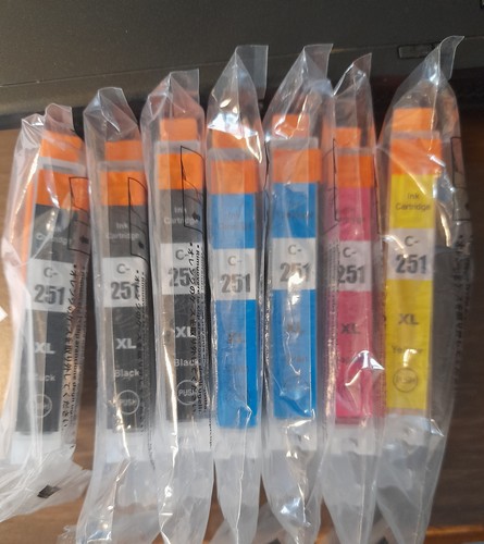 CANON Ink Cartridges Lot C-251XL 4 Colors (3 Black, 2 Cyan, 1 Magenta ...