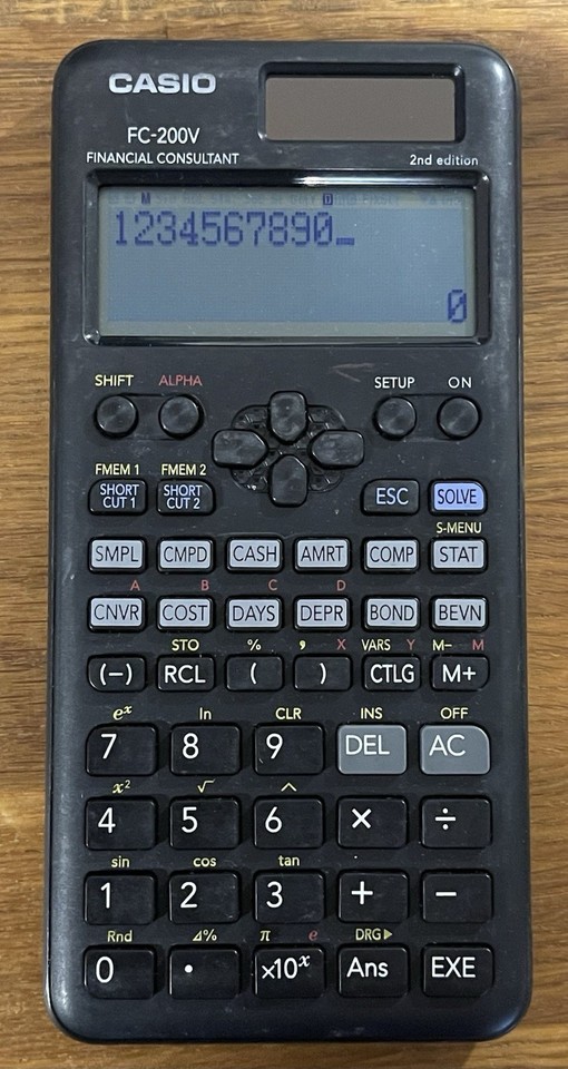 Casio Financial Consultant Calculator FC-200V 2nd Edition | eBay