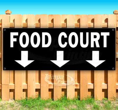 FOOD COURT DOWN BLK/WH Advertising Vinyl Banner Flag Sign Many Sizes ...