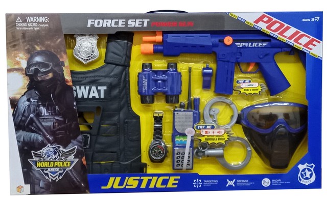 Children Role Play SWAT Police Set Vest Toy Gun Accessories Kids Fun ...