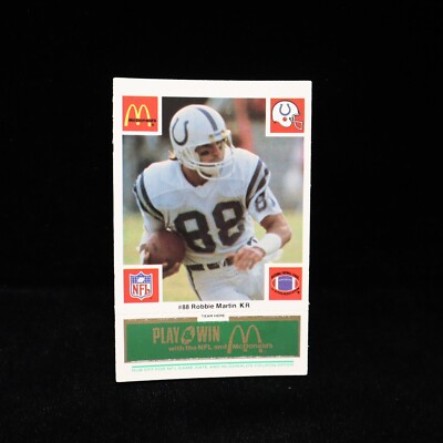 1986 Robbie Martin Indianapolis Colts McDonald's "GREEN" Game Card #88 ...