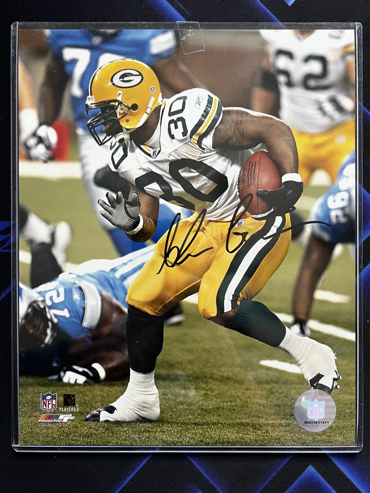 Green Bay Packer American Football Ahman Green 30 Autographed NFL Photo ...