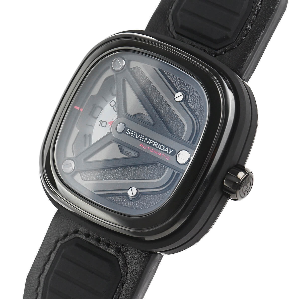 SEVENFRIDAY M3/01 Spaceship 47x47.6mm Black Stainless Steel Case with ...