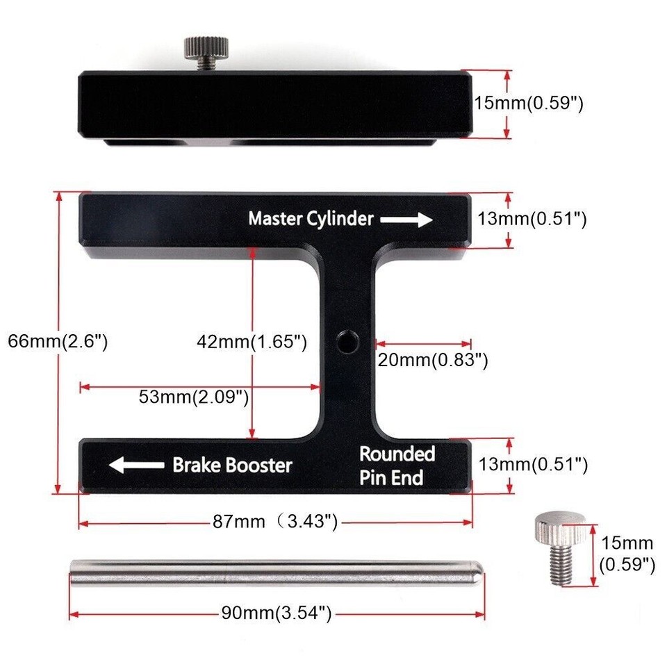 Master Cylinder Push Rod Length Gauge Brake Booster Push Rod Pin ...