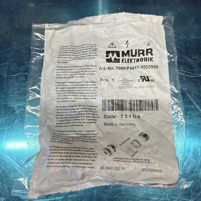 Murr 7000-P4611-0000000 M12 Female Connector (L Coded) Field Wire | eBay