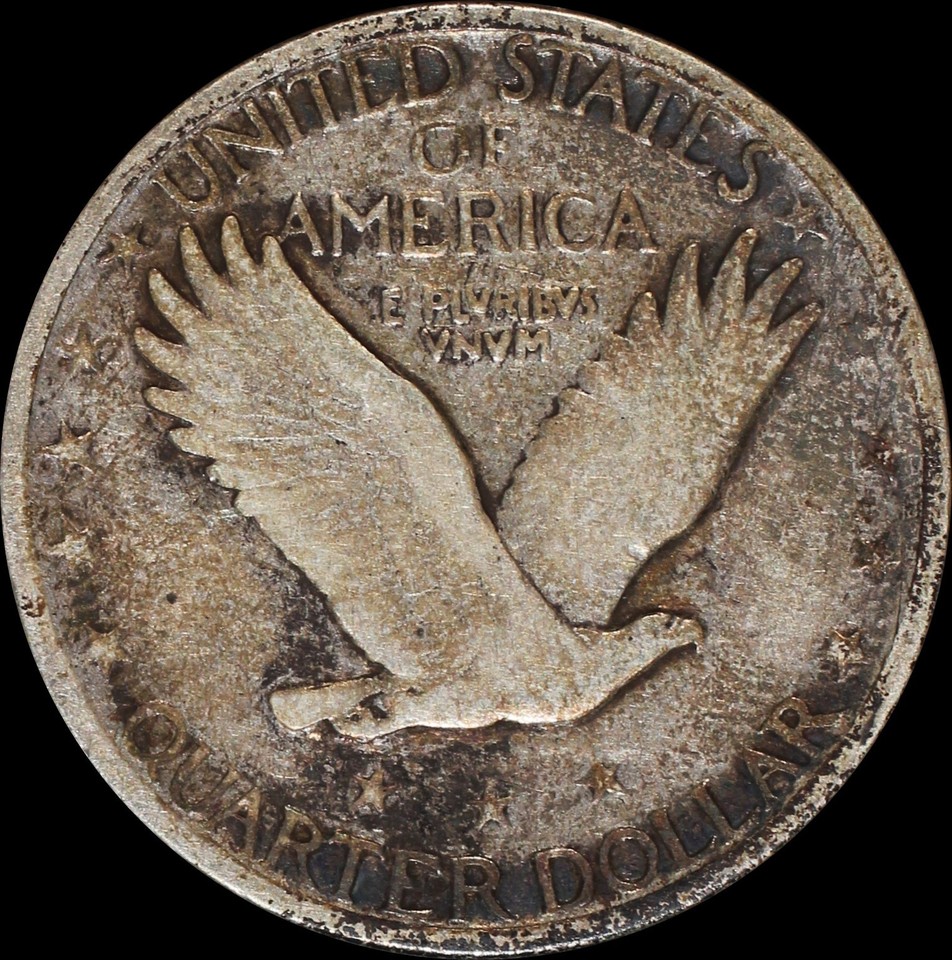 1927 Standing Liberty Quarter Type 2 SLQ Silver US Type Coin Toned ...