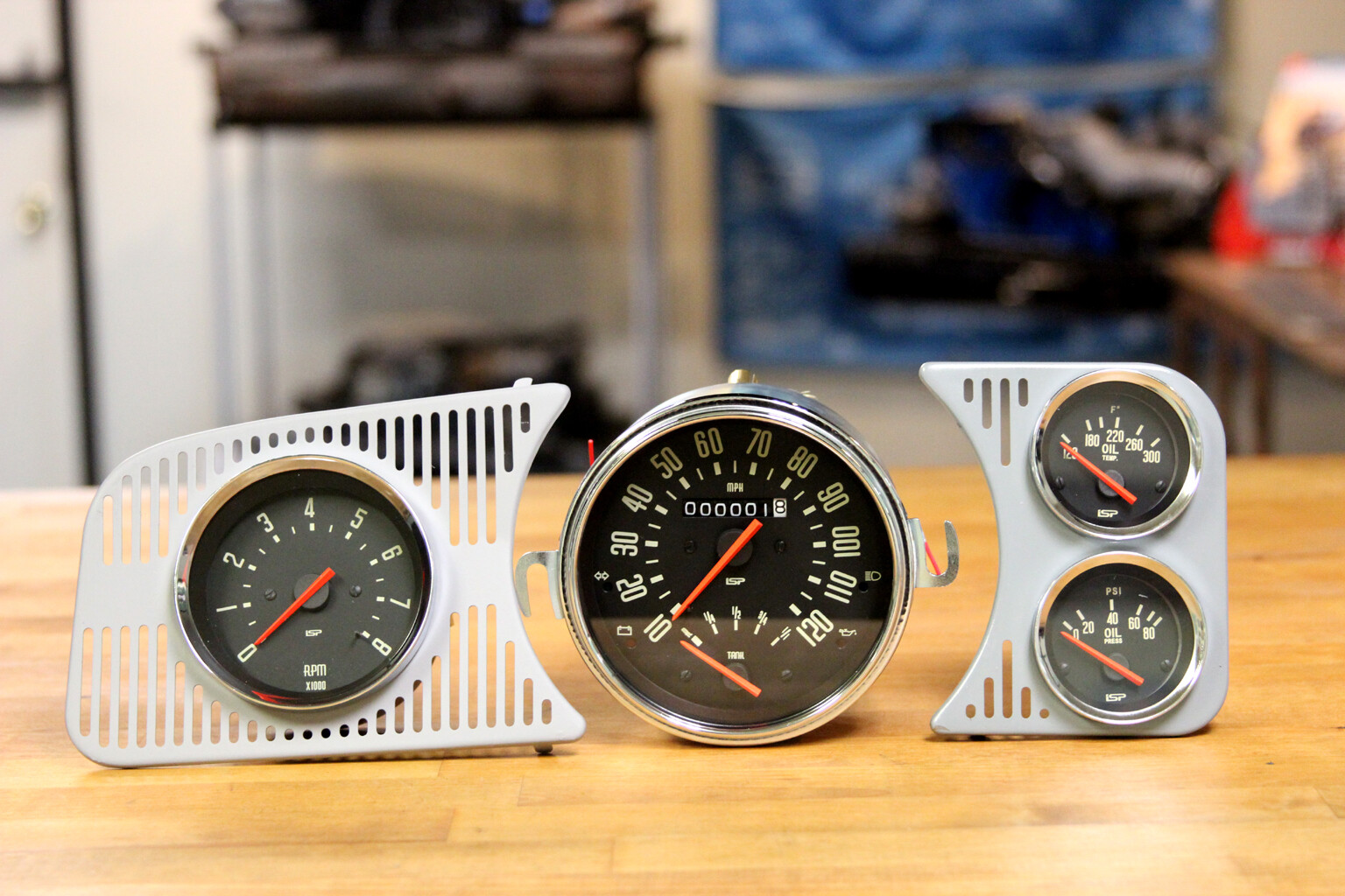 VW TYPE 1 BUG ISP RALLY GAUGE SET 120MPH SPEEDO w/GAS 80mm TACHOMETER ...