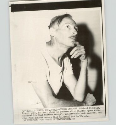 BANK ROBBER & MURDERER Richard Klink In INDIANA JAIL Cell CRIME 1957 ...