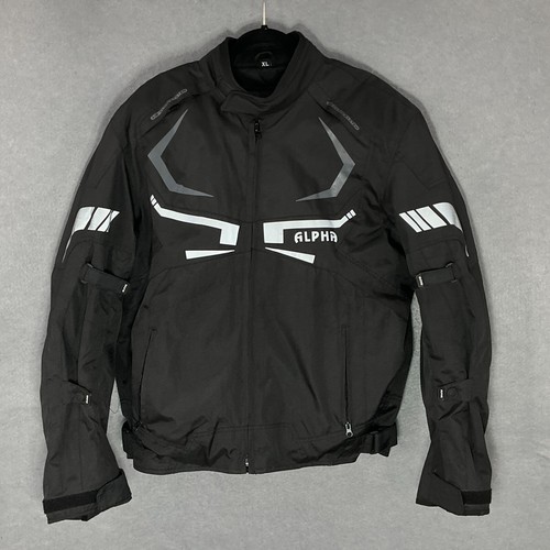 Alpha Cycle Gear Jacket Mens XL Black Armor Riding Biker Motorcycle ...