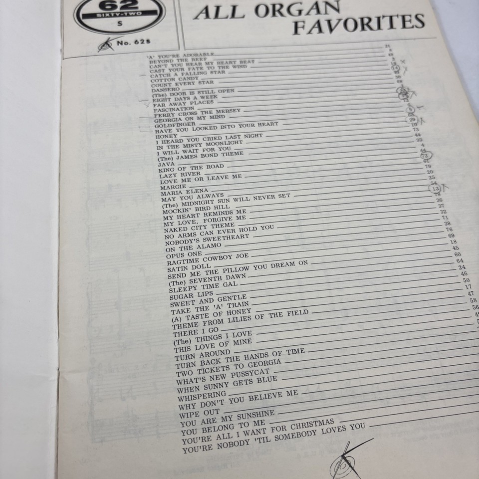All Organ Favorites The Big Organ Book 62 S Words Music Chord Names ...