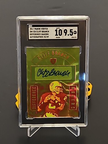 Cliff branch autograph card authenticated.Open raiders graded 10/9.5 | eBay