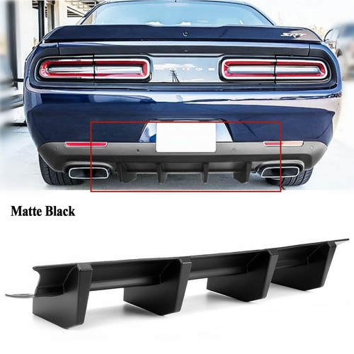 For Dodge Challenger 15-23 GT SXT Rear Bumper Diffuser Shark Fins Matte ...