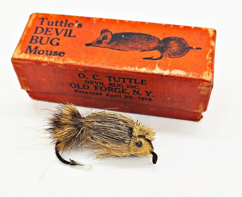 OC Tuttle Devil Bug Mouse Lure NY c 1920s Light Brown In Box | eBay