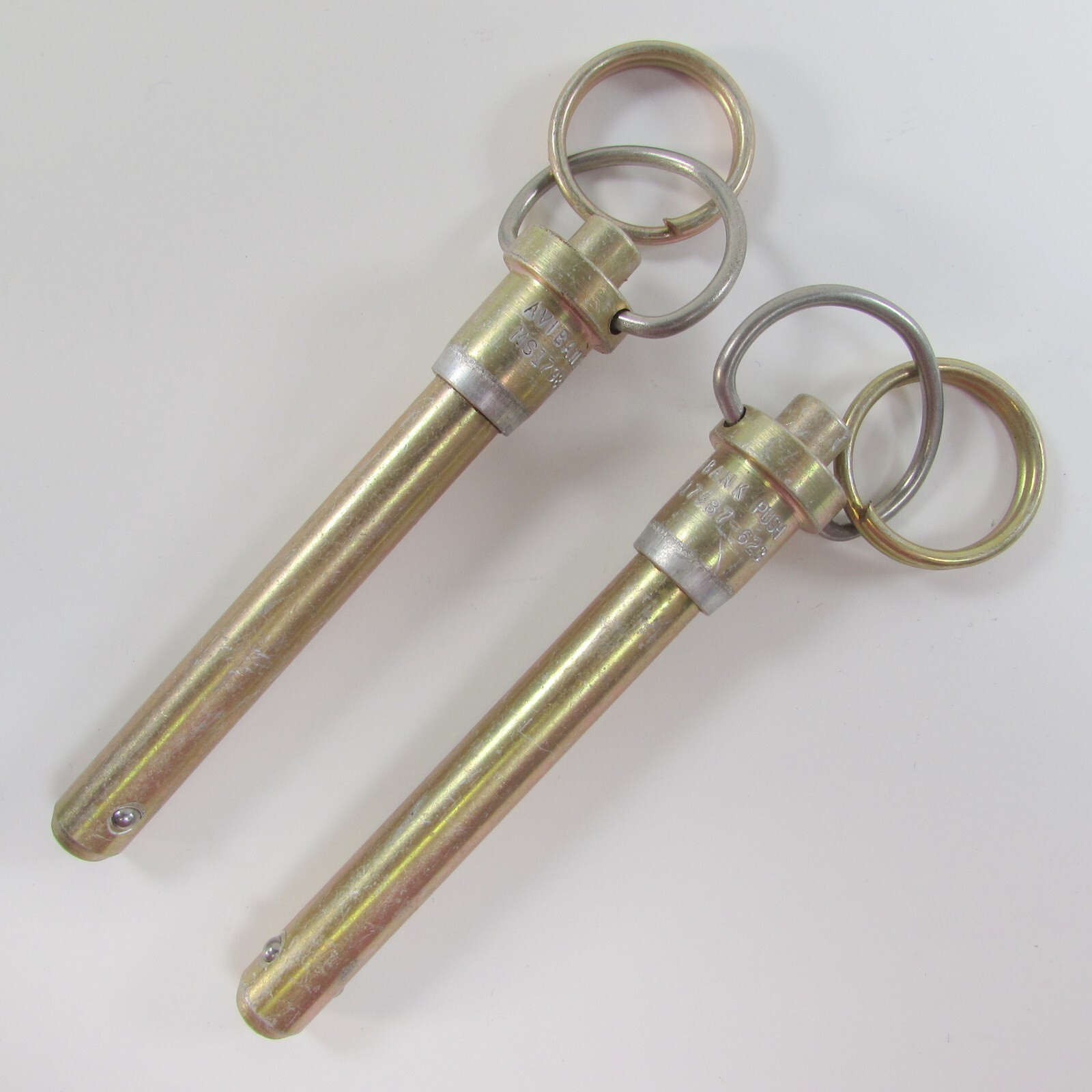 2 ea. Avibank MS17987-623 Quick Release 3/8" Steel Pin NSN: 5315-00-182 ...