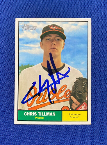 2010 TOPPS HERITAGE CHRIS TILLMAN BALTIMORE ORIOLES SIGNED AUTO CARD ...