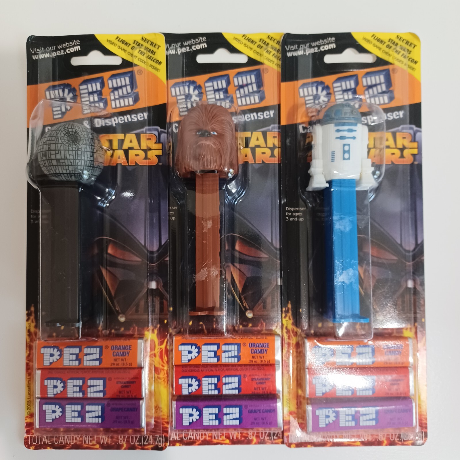 PEZ Dispensers Star Wars Lot Of 3 - DEATH STAR - R2-D2 - CHEWBACCA ...