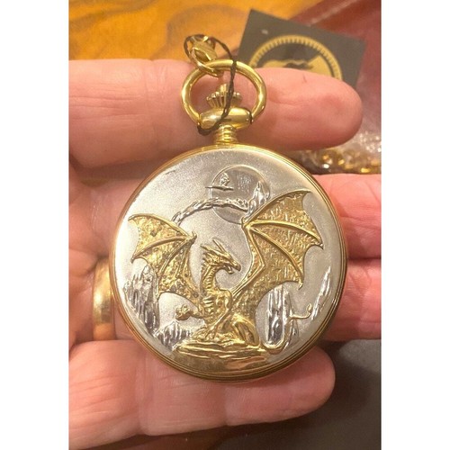 Franklin Mint Dragon Lord Of Eternity collectors Pocket Watch with case ...