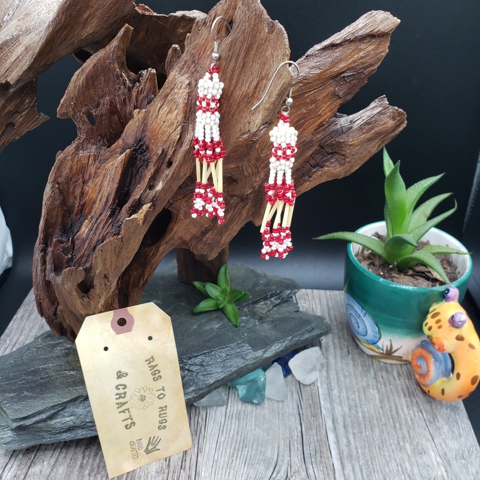 Alaskan Handmade Native American Porcupine Quill Earrings | eBay