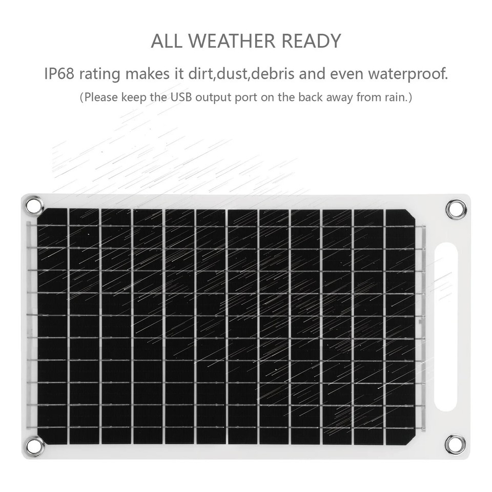 10W Portable Solar Panel-5V Lightweight Mini USB Solar Charger for ...