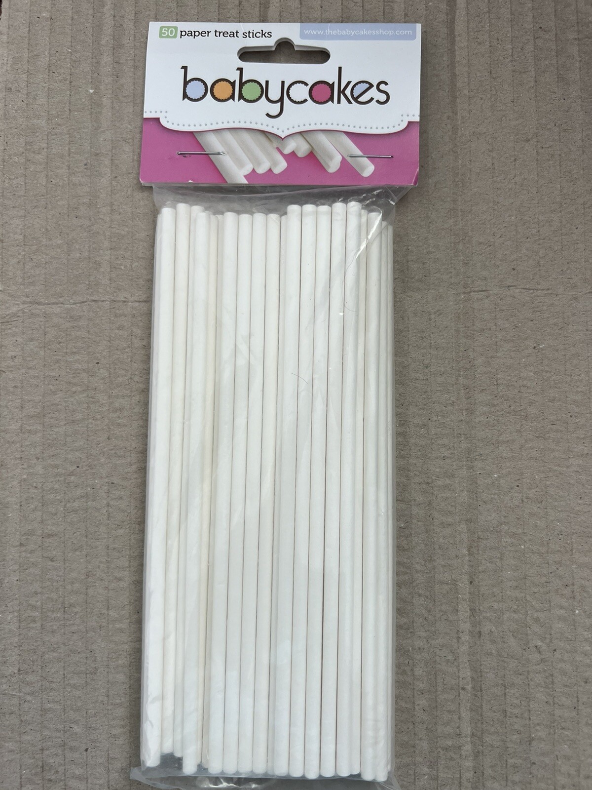 BABYCAKES Cake pop Treat Sticks -50 paper white Lollipop sticks | eBay