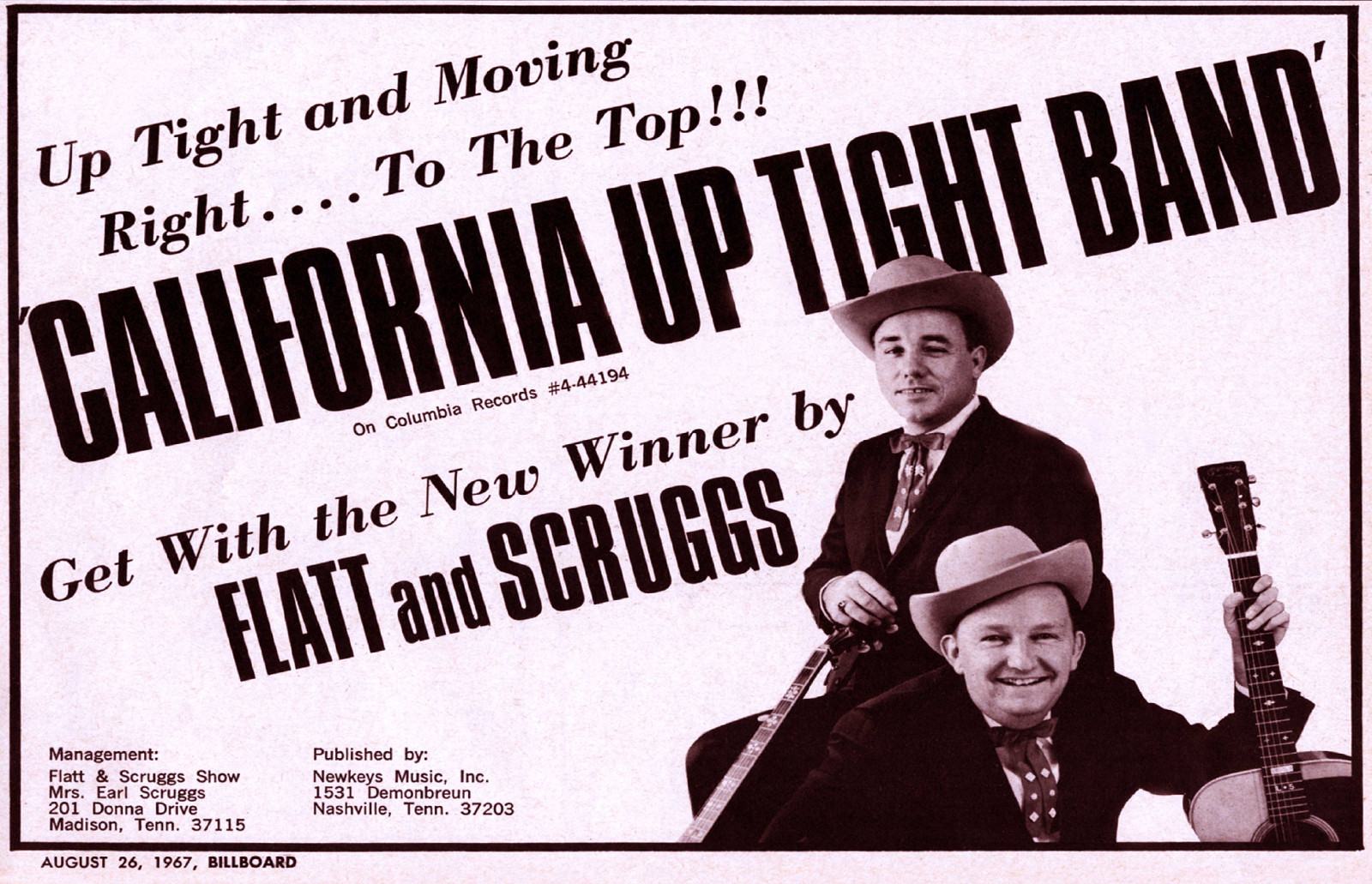 LESTER FLATT AND EARL SCRUGGS 1967 ADVERTISING POSTER | eBay