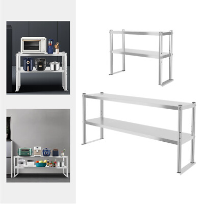 Double Overshelf Stainless Steel Overshelf 2-Tier 12”x 30/60 inch for ...