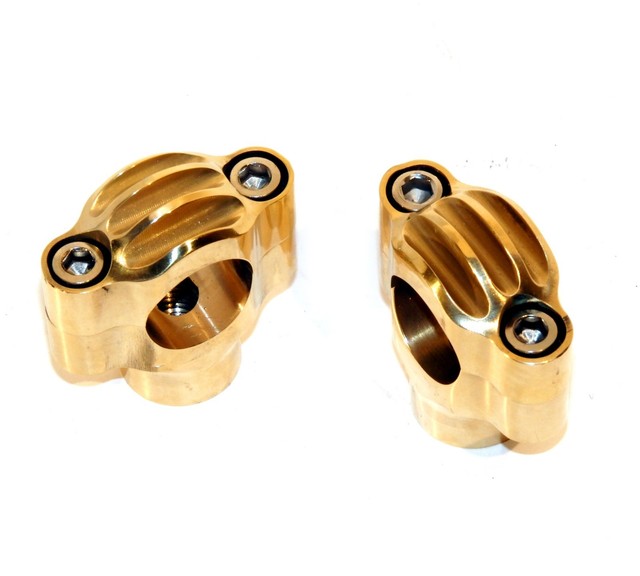 Old School Finned Solid Brass Riser Risers Harley Bobber Chopper ...