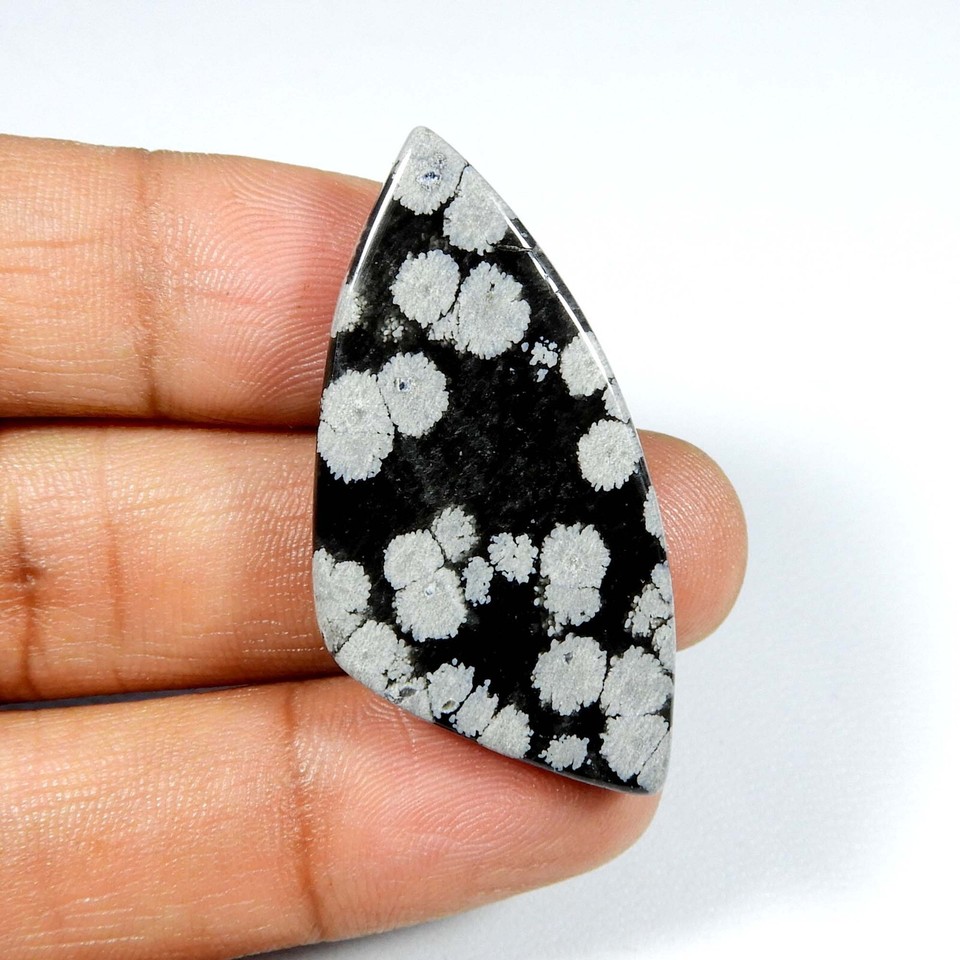 Black Snow Flake Obsidian Cabochon Fancy Shape Natural Gemstone Loose ...