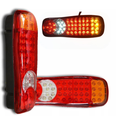 2x REAR TAIL LED LIGHTS 12V LAMPS 5 FUNCTION TRAILER LORRY TRUCK ...