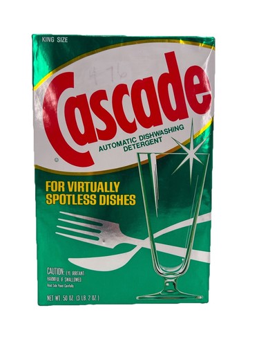 Vintage Cascade Dishwasher Detergent Dish Machine Soap Box Full 50 OZ ...