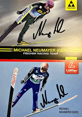2 Autogramme Michael Neumayer Skispringer Silber Olympia 2010 Skisprung 24-2 xyz | eBay.de