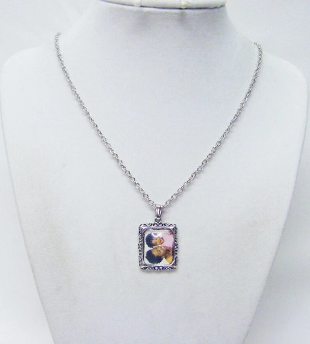 Square Silver Plated Photo Frame Charm Necklace | eBay