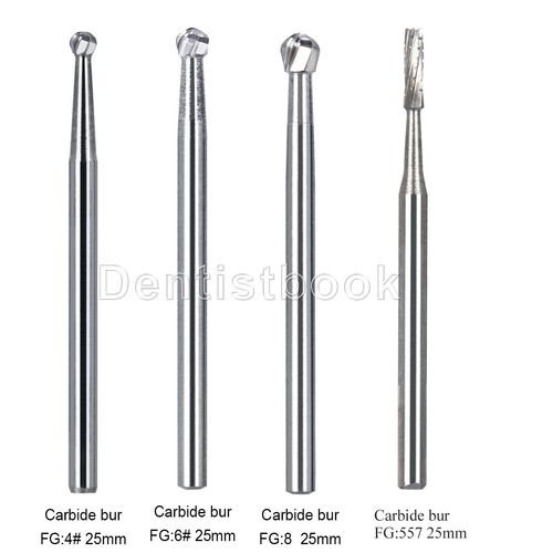AZDENT Dental Surgical Handpiece Bur Tungsten Carbide FG Round/Straight ...