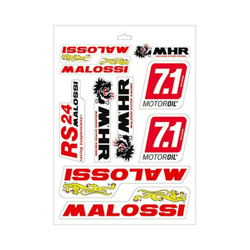 MALOSSI STICKER 25x35CM BIKE MOPED RACING SCOOTER STICKERS VINYL DECALS ...
