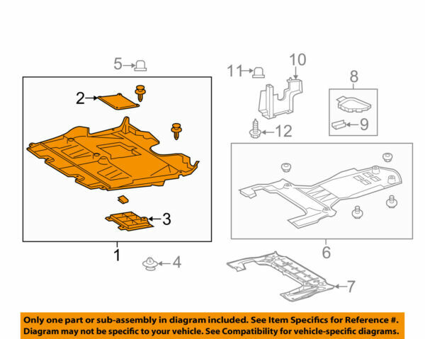 51410-53140 Toyota Cover, engine under 5141053140, New Genuine OEM Part ...
