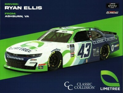 2023 RYAN ELLIS "LIMETREE" #43 NASCAR XFINITY SERIES POSTCARD | eBay