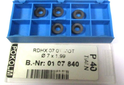 5 Pokolm Inserti per la Fresatura Rdhx 0701 Mot Ø7x1 , 99 P40 Tialn ...
