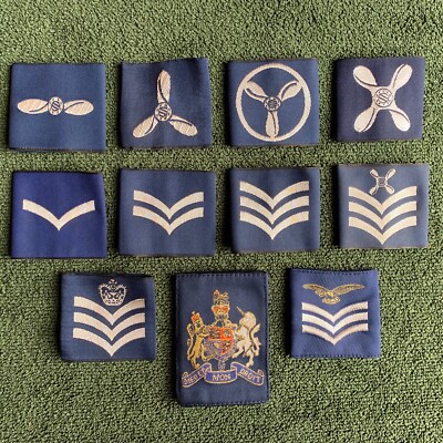 RAF SURPLUS ROYAL AIR FORCE RANK SLIDE, EPAULETTES, CORPORAL, SERGENT ...