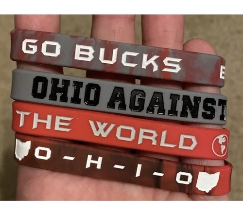 LOT OF 4 - Ohio State Buckeyes OHIO AGAINST THE WORLD Wristbands OSU ...