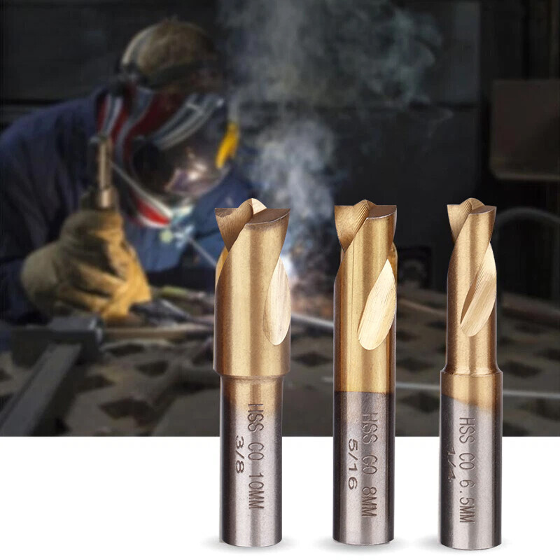 3pc Spot Weld Drill Bits HSS Titanium Coated Cobalt Spot Cutter Set | eBay