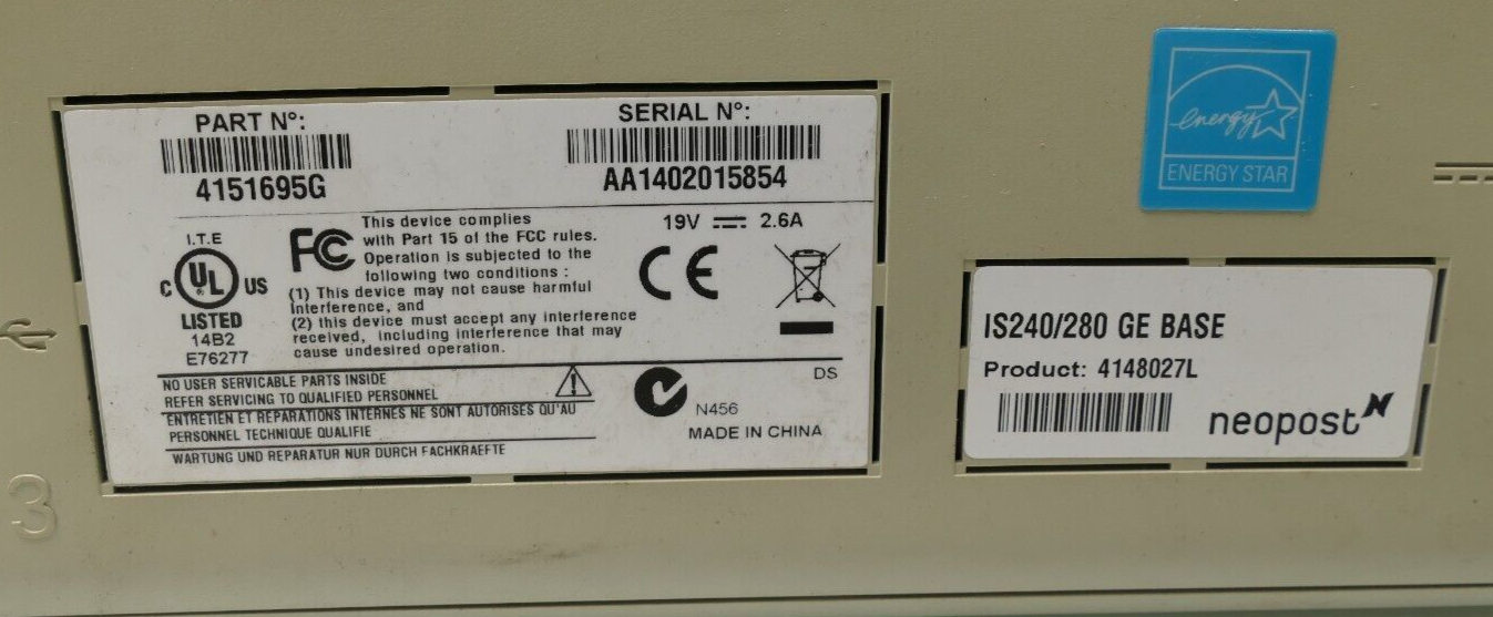 Neopost Franking Machine IS-200 Series 4151695G | IS240/280 GE BASE | eBay