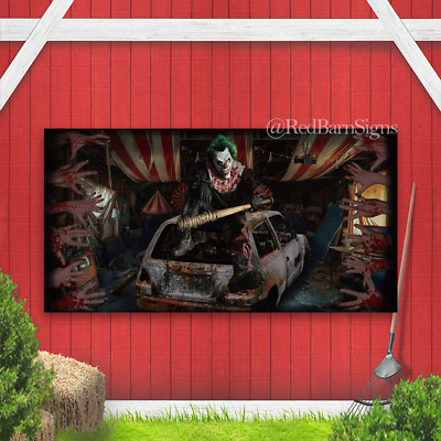 Halloween Clown Garage Door Decorations Halloween Evil Clown Garage ...