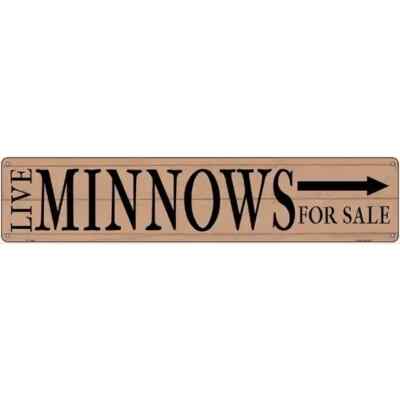 Live Minnows For Sale Right 3"x12" metal street sign plaque Home Door ...
